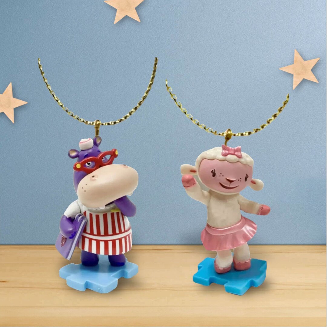 Lambie Lamb & Hallie Hippo PVC Ornament Figure Doc Mcstuffins Figurine ...
