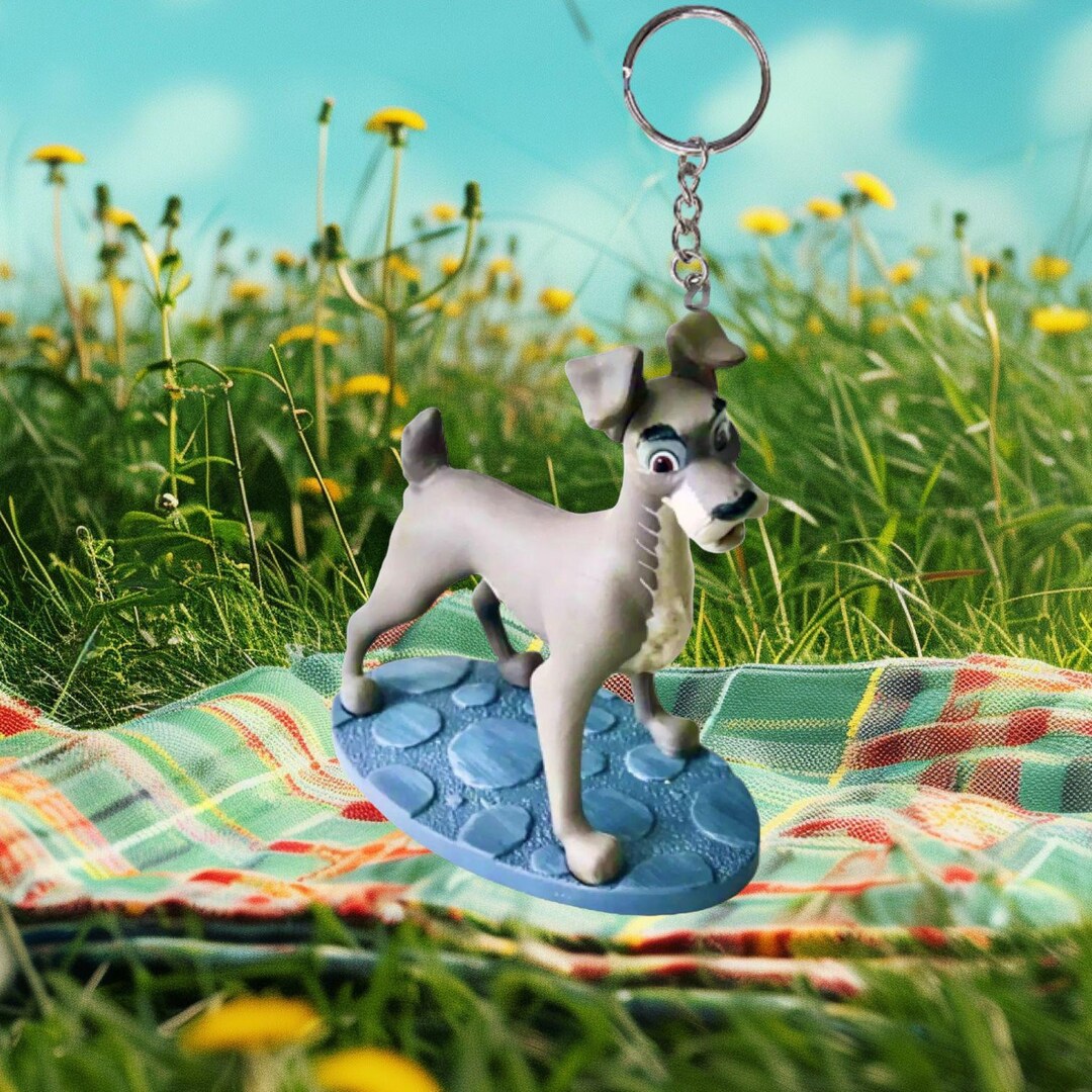 Lady & Tramp TRAMP Dog Key Ring Dangler Ornament PVC Figure Figurine ...