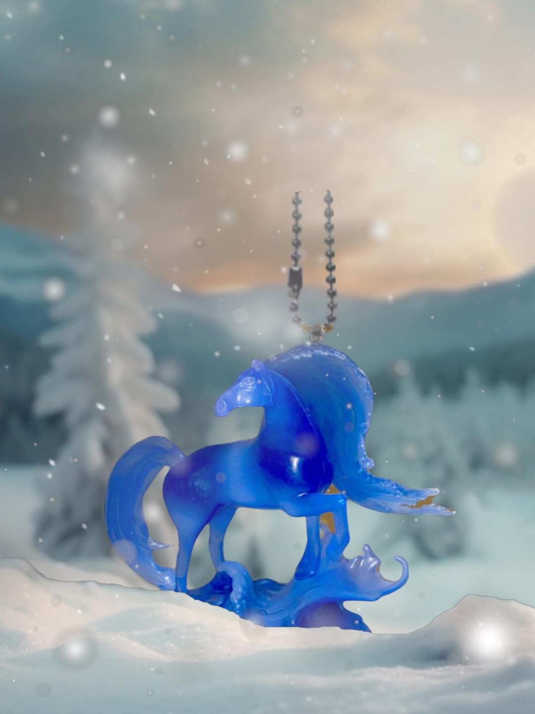 Frozen 1 Nokk Blue Ice Elsa Horse Keychain Dangler PVC Ornament Figure ...