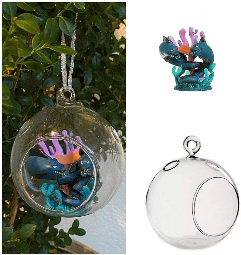 Flotsam & Jetsam Figure in Globe 4” Ornament 2pcs Detachable Fish ...