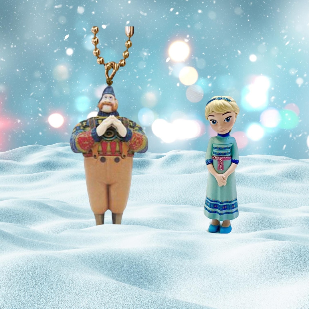 Oaken Shopkeeper 4” & Baby Elsa 3” Pvc Keychain Dangler Ornament Figure ...