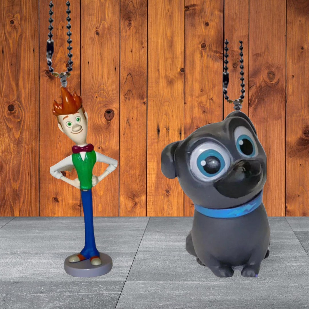 Puppy Pals Dog Master Bob & Bingo Keychain Dangler Ornament Pvc Figure ...