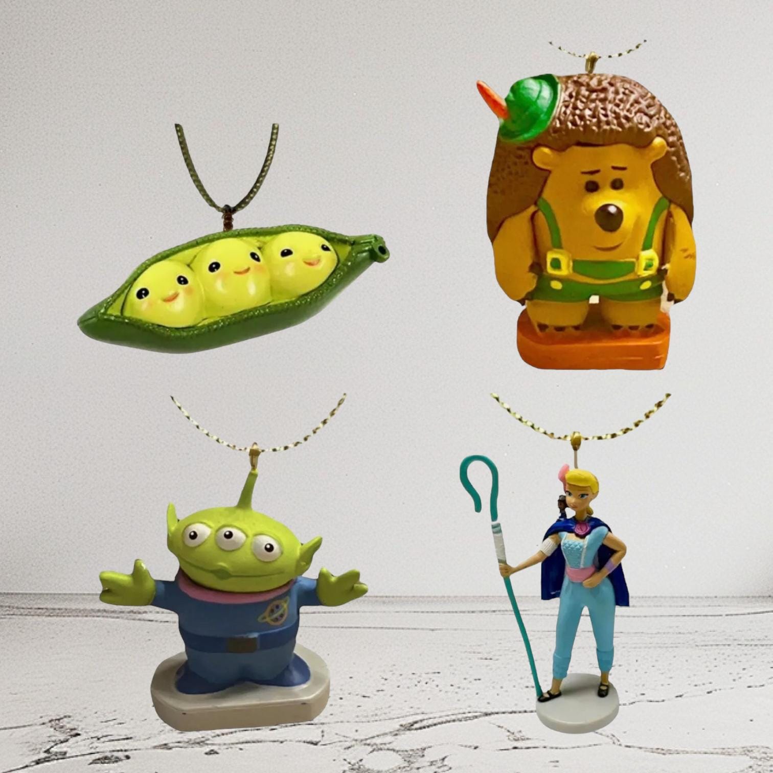 Toy Story Peas in A Pod Bo Peep Pricklepants Alien 4 Ornaments Figure ...