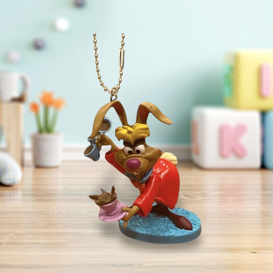 Alice in Wonderland March Hare PVC Keychain Dangler Figure Figurine ...