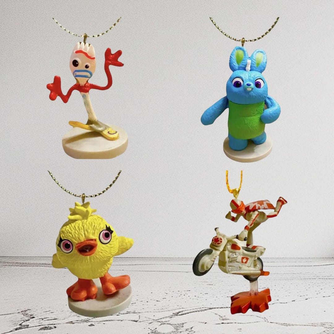 Toy Story Forky Fork Ducky Bunny Duke Caboom Biker 4 Ornament Figure ...