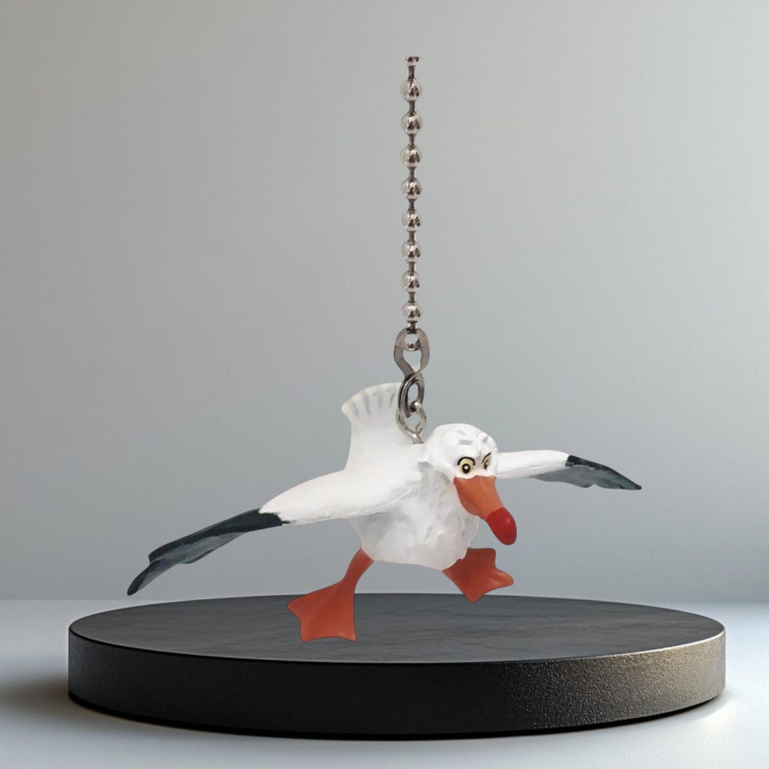 2.5 Scuttle Seagull PVC Fan Light Lamp Pull Chain Ariel Little Mermaid ...