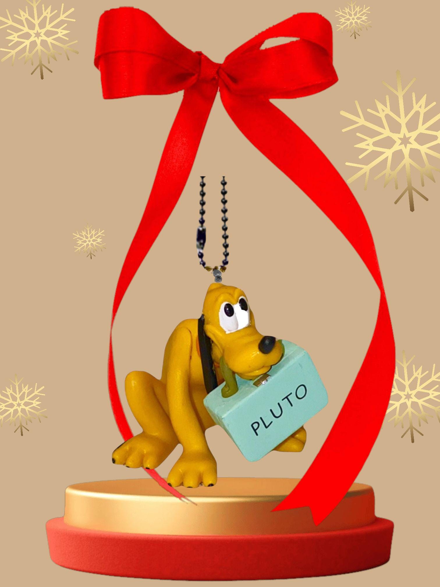 3" Traveler Railroad Pluto Dog PVC Keychain Dangler Figure Mickey Charm ...