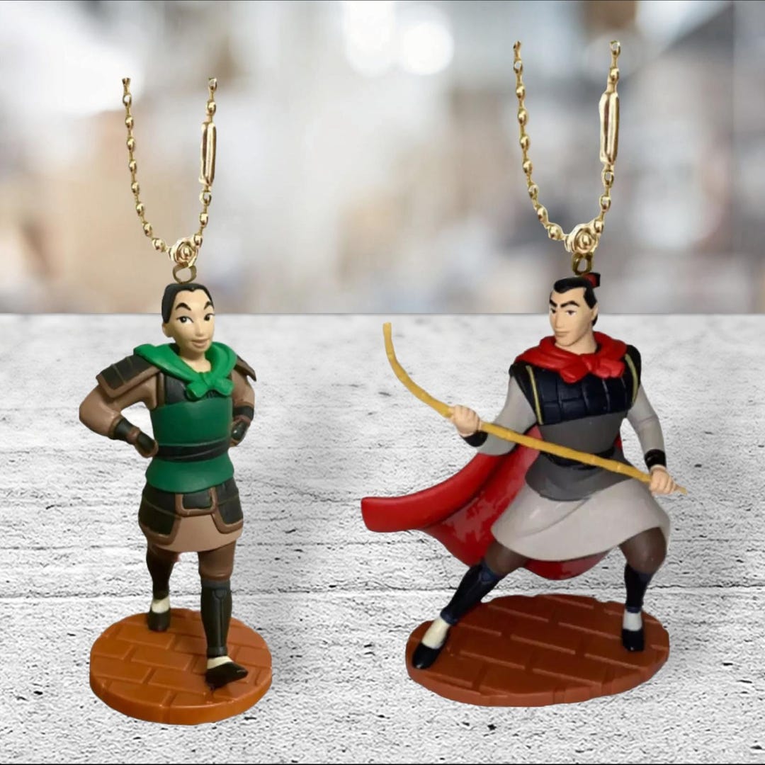 Mulan Warrior Soldier & Li Shang Keychain Dangler Figure Charm Figurine ...
