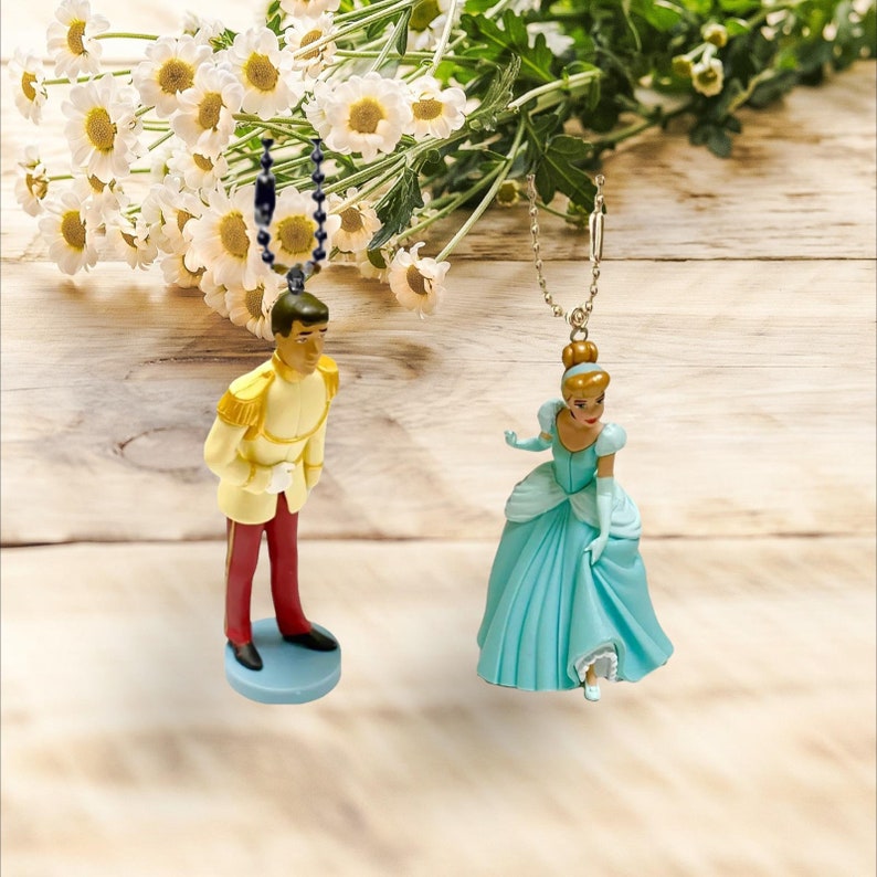 Prince Charming & Cinderella PVC Keychain Dangler Figurine Figure ...