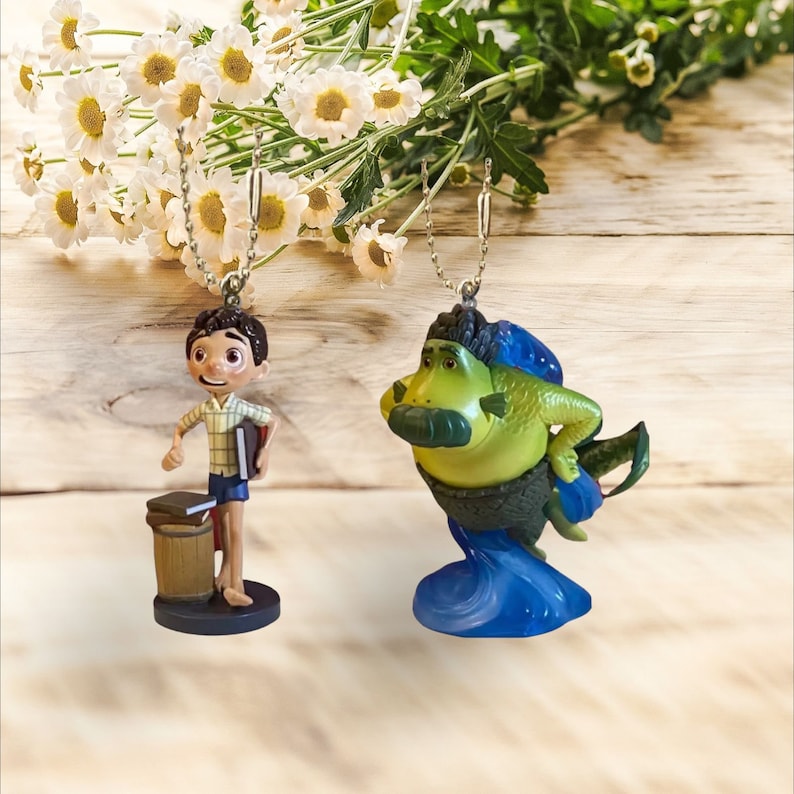 Lorenzo Sea Monster Dad & Luca Boy PVC Keychain Dangler Ornament Figure ...
