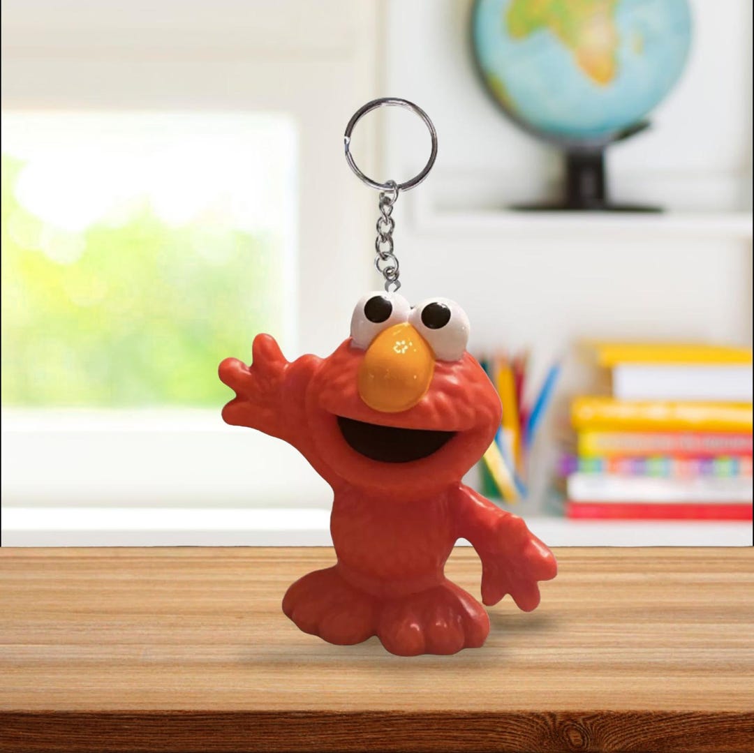 Elmo PVC Key Ring Keychain Figure Figurine Charm Ornament 3” New Rare ...