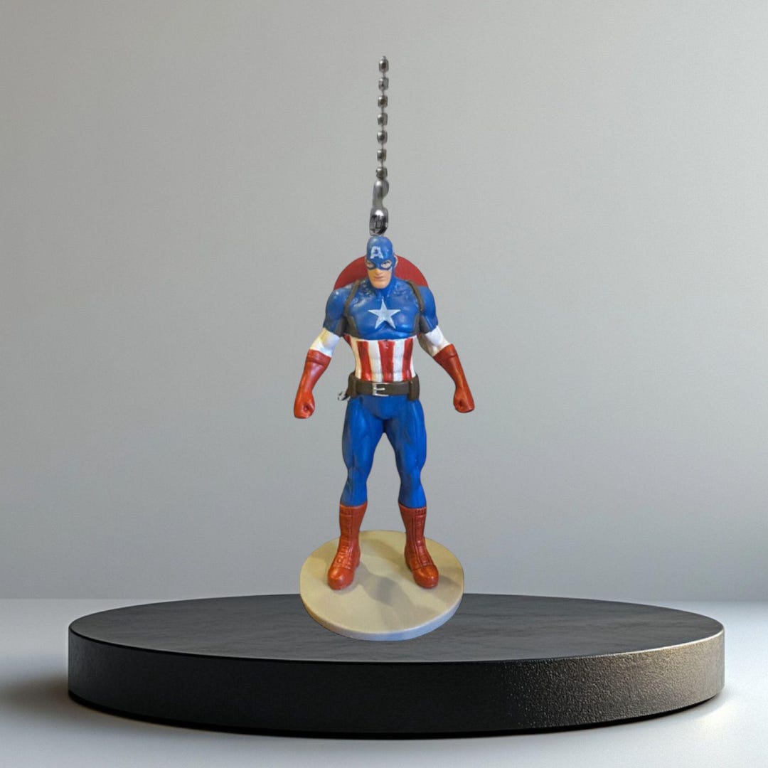 Captain America Marvel Avengers Fan Lamp Light Pull Chain Figurine PVC ...