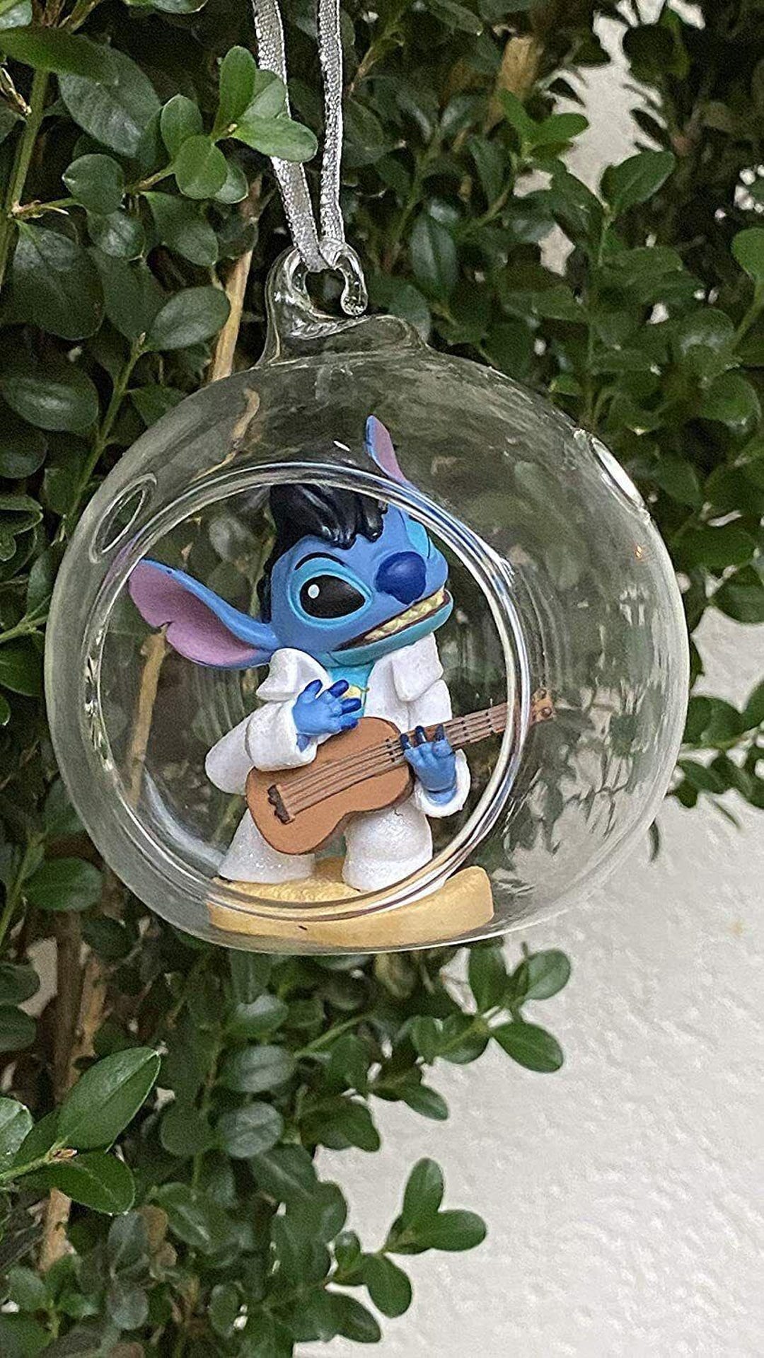 Lilo & Stitch as Elvis Custom PVC Figure in Globe 4” Christmas Tree ...