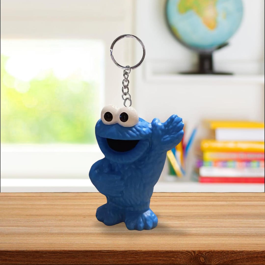 Cookie Monster PVC Key Ring Keychain Figure Figurine Charm Elmo Show ...