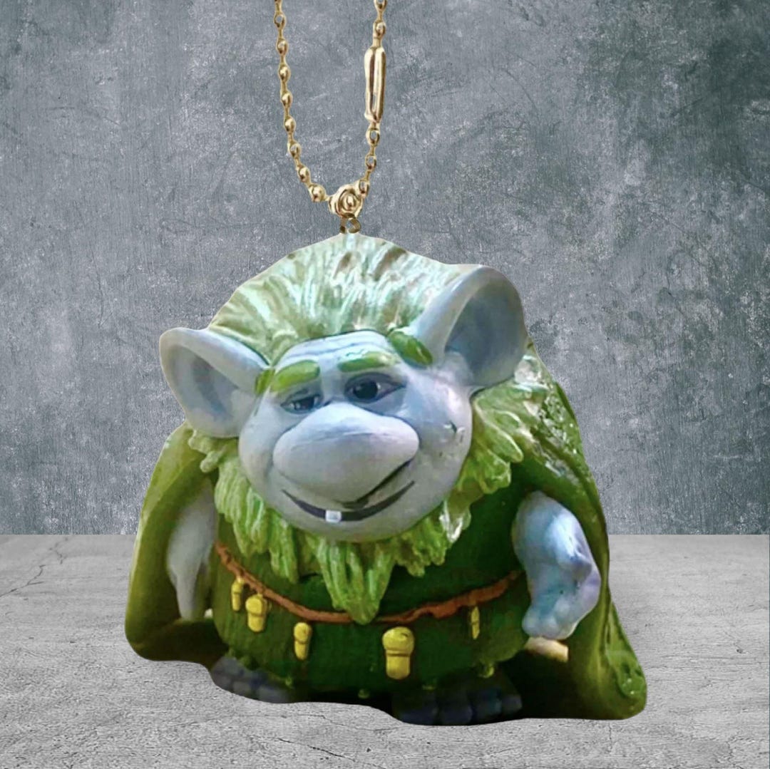 Troll Pabbie PVC Keychain Dangler Ornament Elsa Anna Mate Figure ...