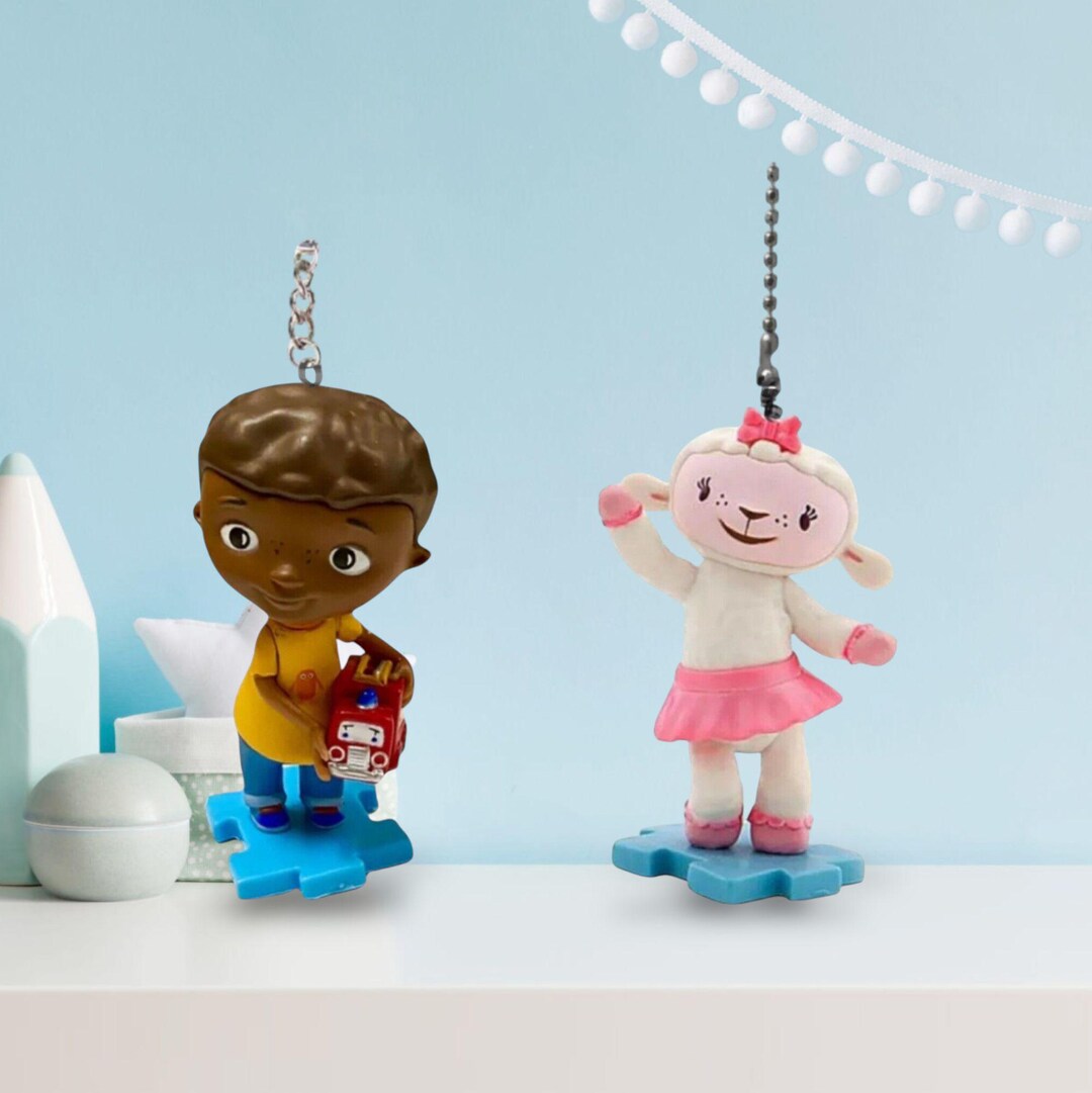 Doc Mcstuffins Lambie Lamb & Donny Fan Lamp Light Pull Chain 3" Figure ...