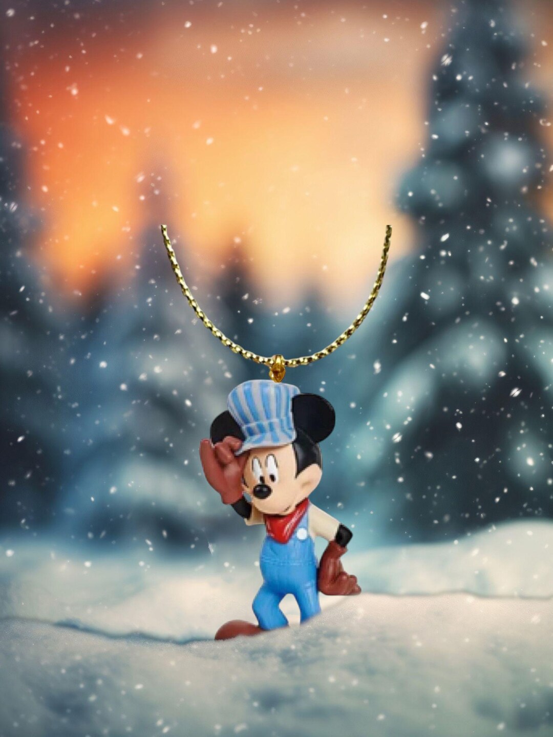 Engineer Mickey Mouse PVC Christmas Ornament 3 Figure Figurine Charm ...