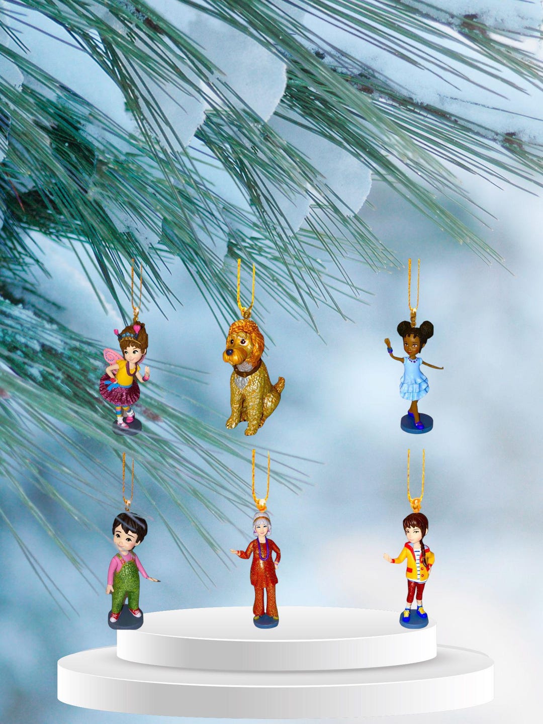 Fancy Nancy 6 PVC Ornament Set Figurine Figure Disney Junior Charm ...