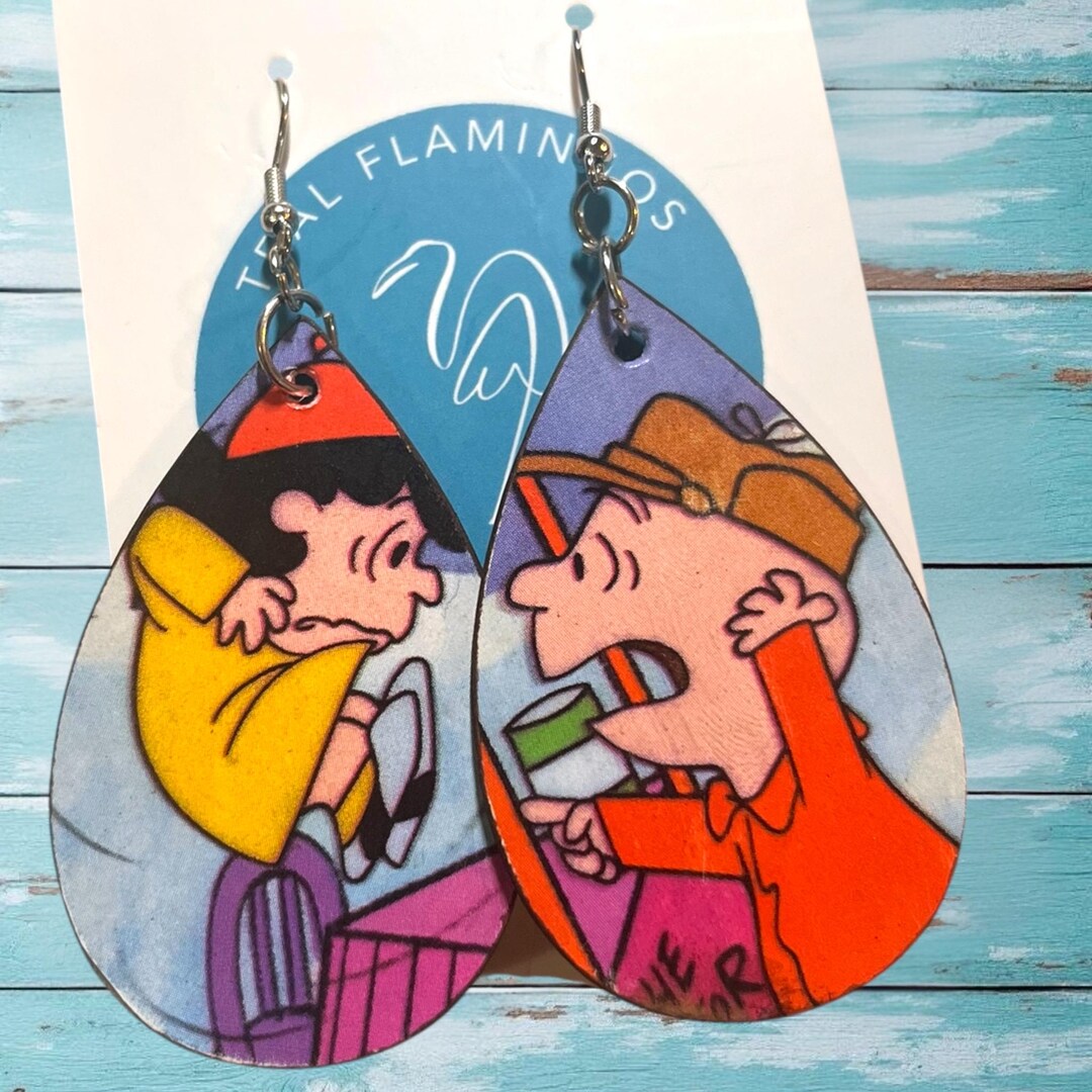 Peanuts Comic Earrings - Charlie Brown & Lucy Jewelry - Etsy