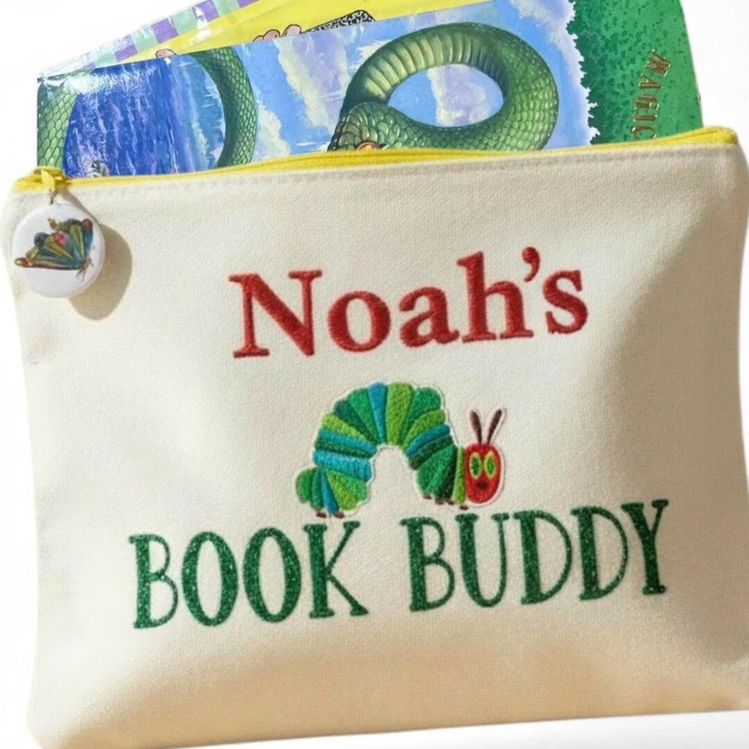Book Buddy Bag | Caterpillar Reading Pouch | Kindergarten Book Holder ...