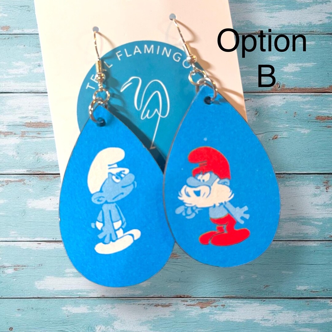 Smurf Storybook Earrings - Vintage Book Upcycle - Etsy