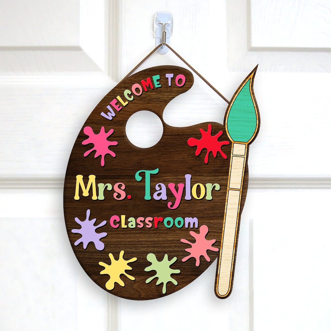 Art Teacher Hanging Door Sign, Art Class Sign, Teacher Door Sign ...