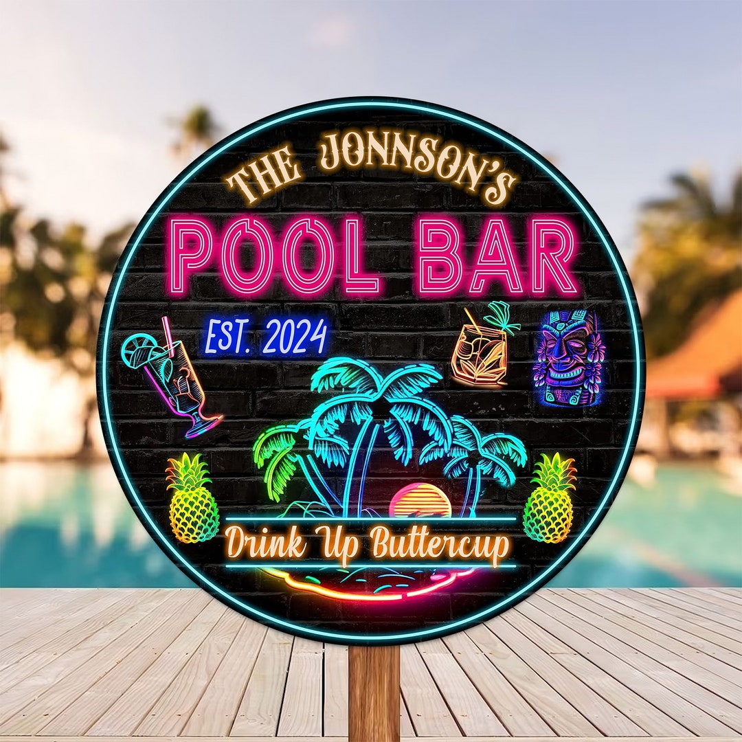 Personalized Pool Sign, Swimming Pool Decor, Backyard Sign, Backyard ...