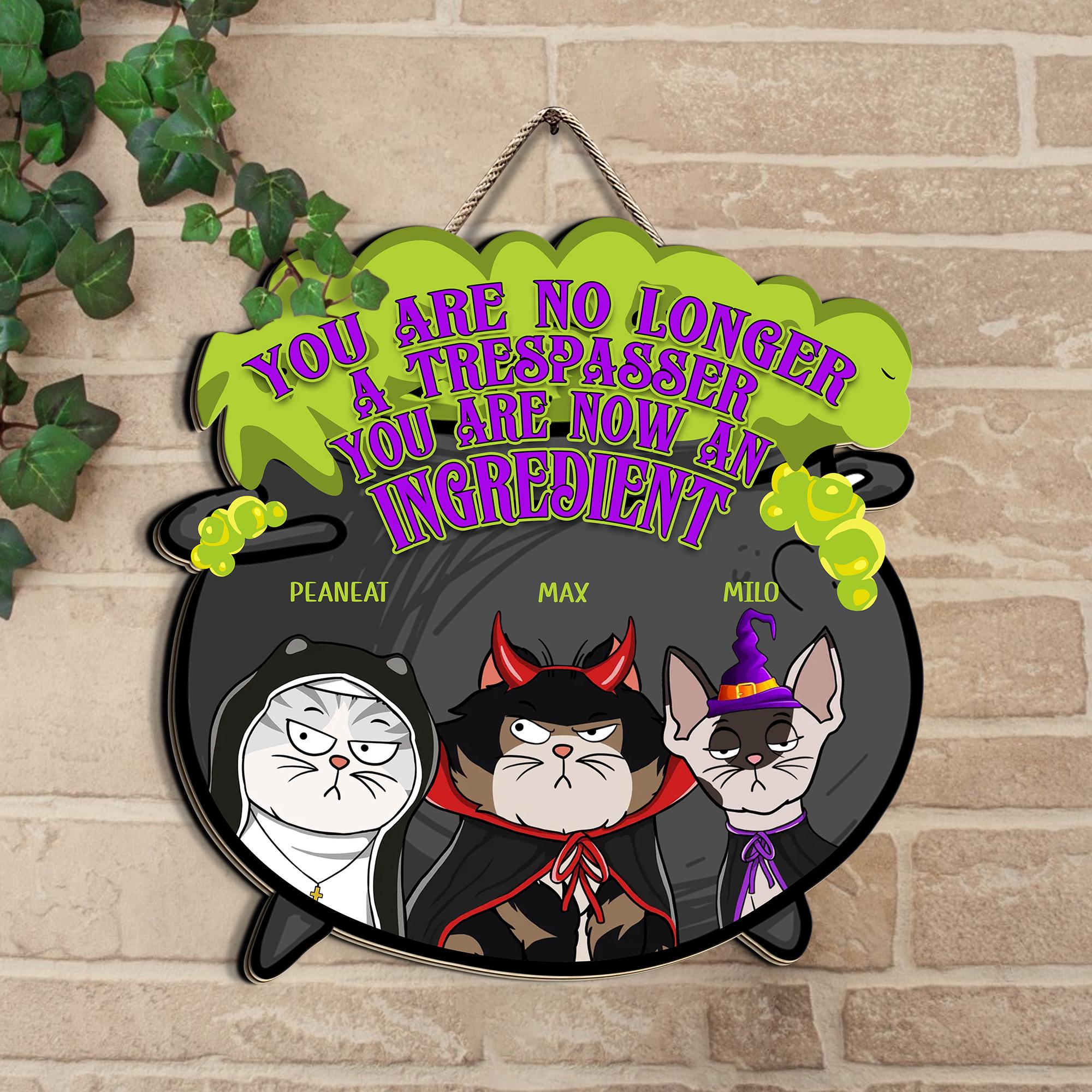 Personalized Peeking Cats Door Sign, Custom Cats Door Hanger, Halloween ...