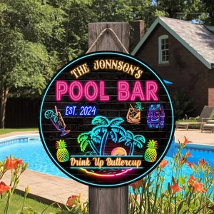 Personalized Pool Sign, Swimming Pool Decor, Backyard Sign, Backyard ...