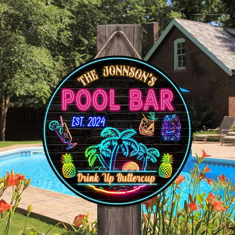 Personalized Pool Sign, Swimming Pool Decor, Backyard Sign, Backyard ...