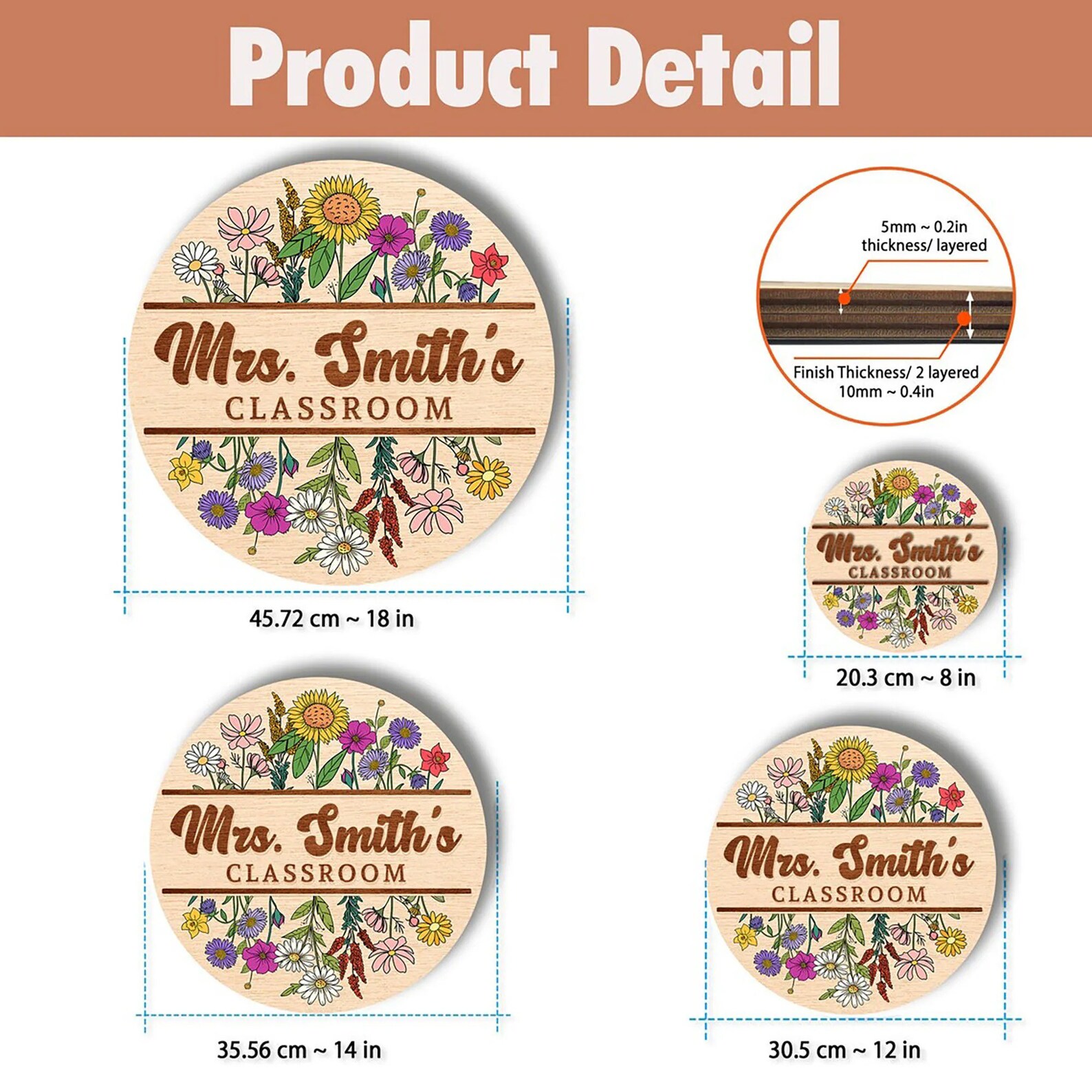 Personalized Teacher Name Sign, Classroom Door Hanger, First Grade ...