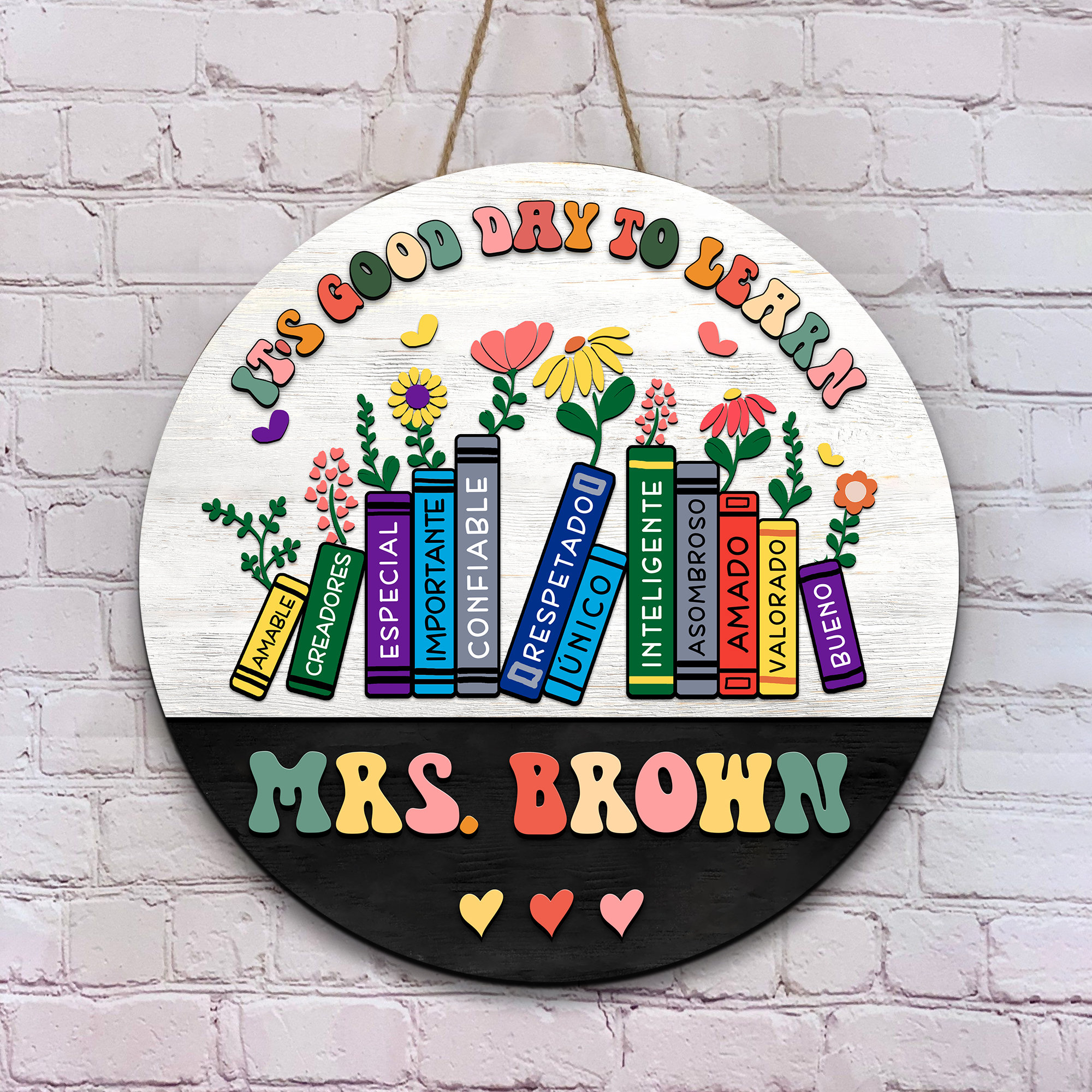 Personalized Teacher Name Sign, Classroom Door Hanger, First Grade ...