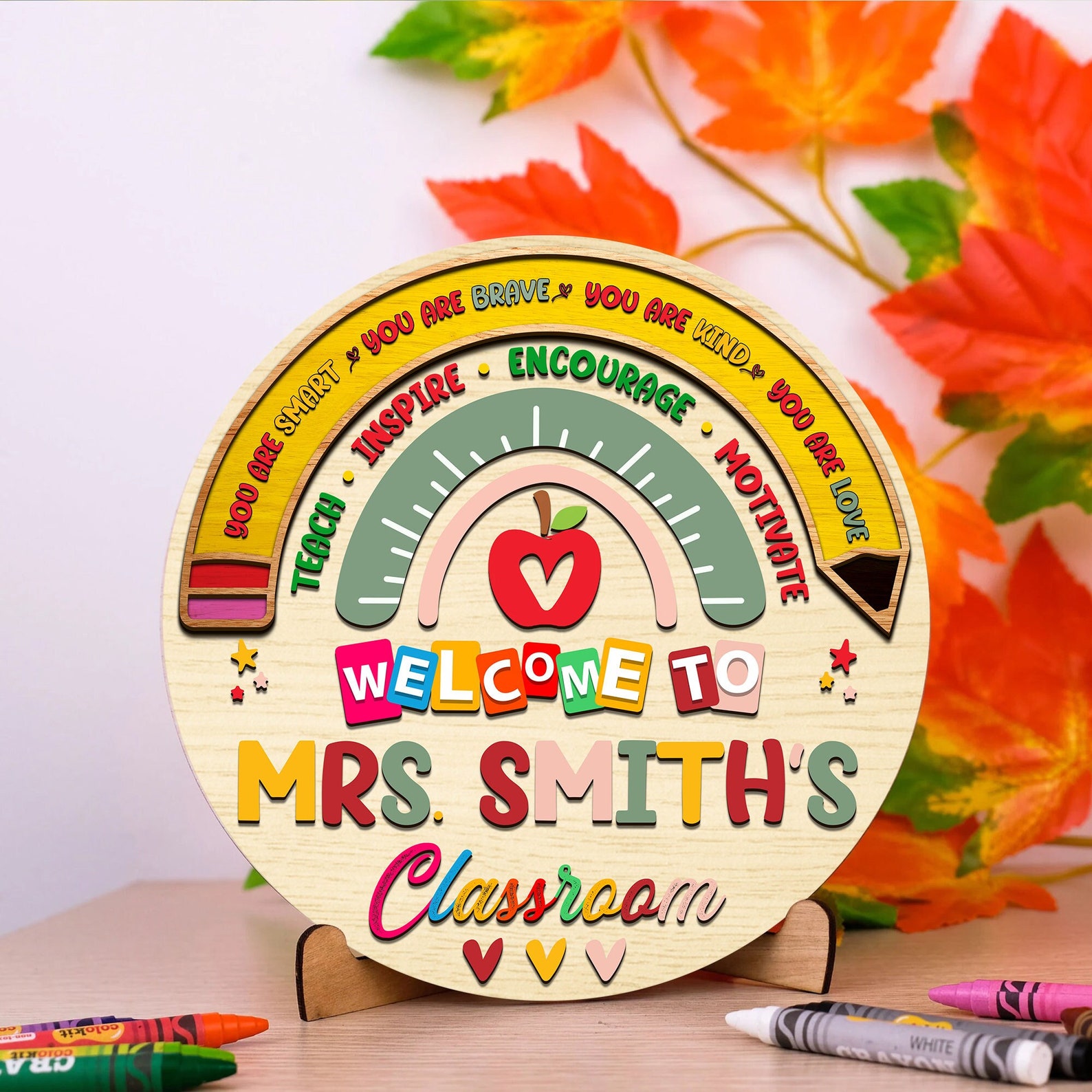 Personalized Teacher Name Sign, Classroom Door Hanger, First Grade ...