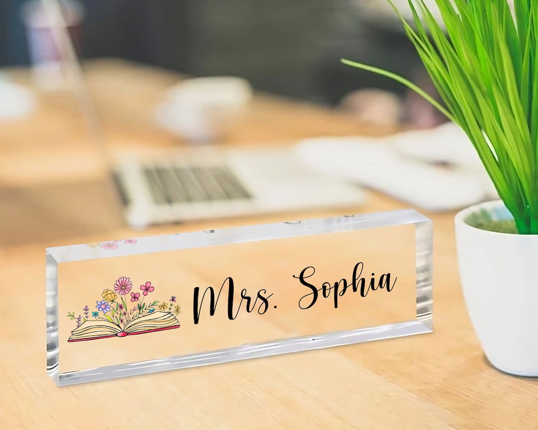 Teacher Desk Name Plate, Teacher Name Sign, Custom Name Plate for Desk ...