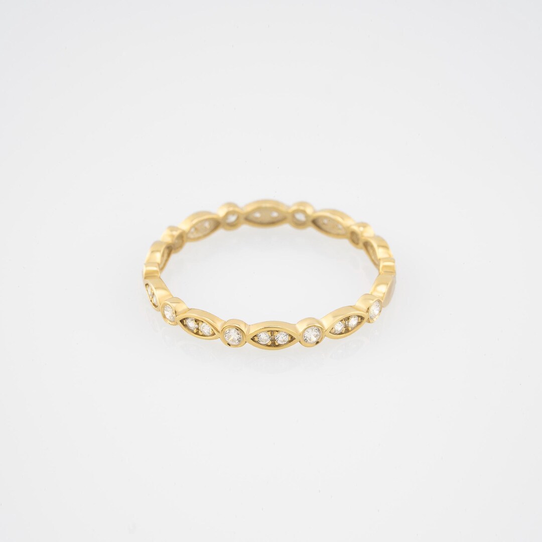 Solid Gold Vintage Wedding Ban | Solid Gold Art Deco Stacking Ring ...