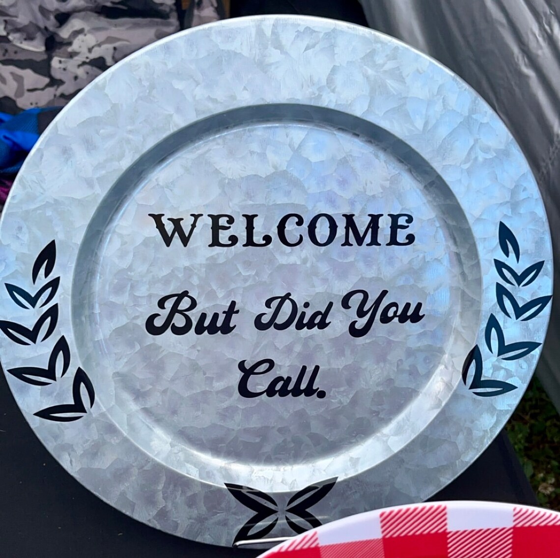Welcome Charger Plate Decor With Stand - Etsy