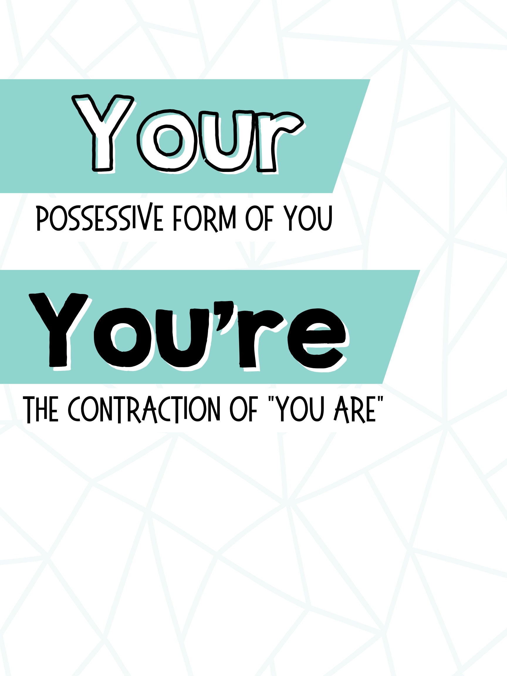 Commonly Misused Words Digital Poster Set | Grammar Wall Art ...