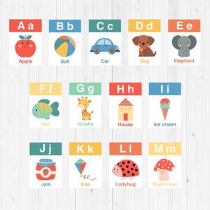 Alphabet 26 Posters A-Z, Class Posters, Education Flash Cards ...