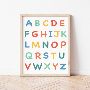 Set of 2, Alphabet & Numbers Poster, Kids Alphabet Poster, Educational ...