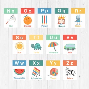Alphabet 26 Posters A-Z, Class Posters, Education Flash Cards ...