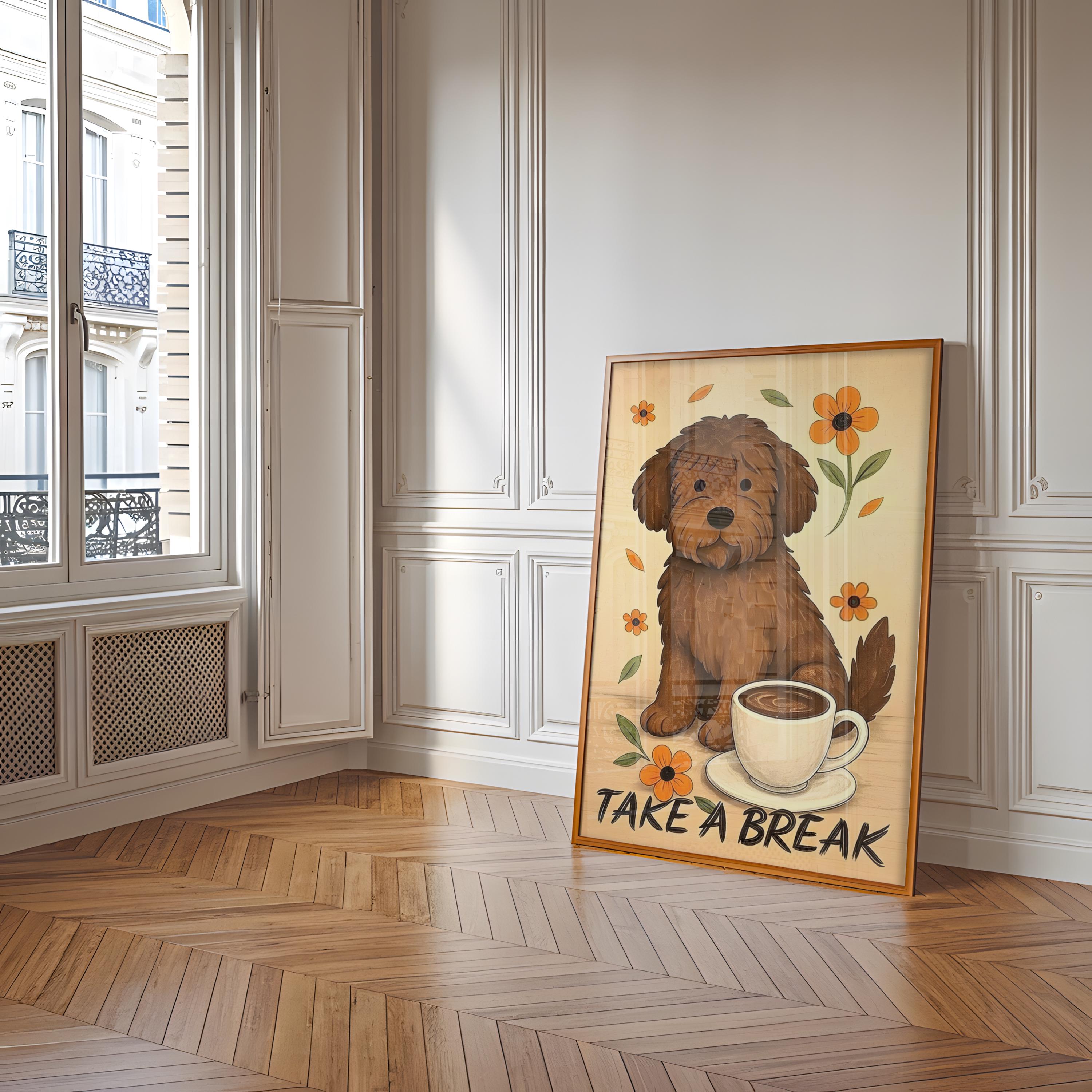 Schnoodle Coffee Poster, Retro Coffee Poster, Dog Wall Art for Coffee ...