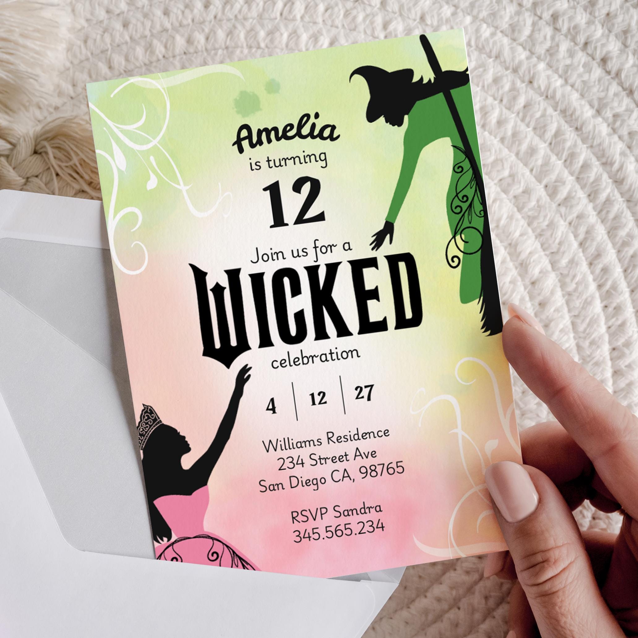 Wicked Birthday Invitation Template Editable Wicked Party Invitation ...