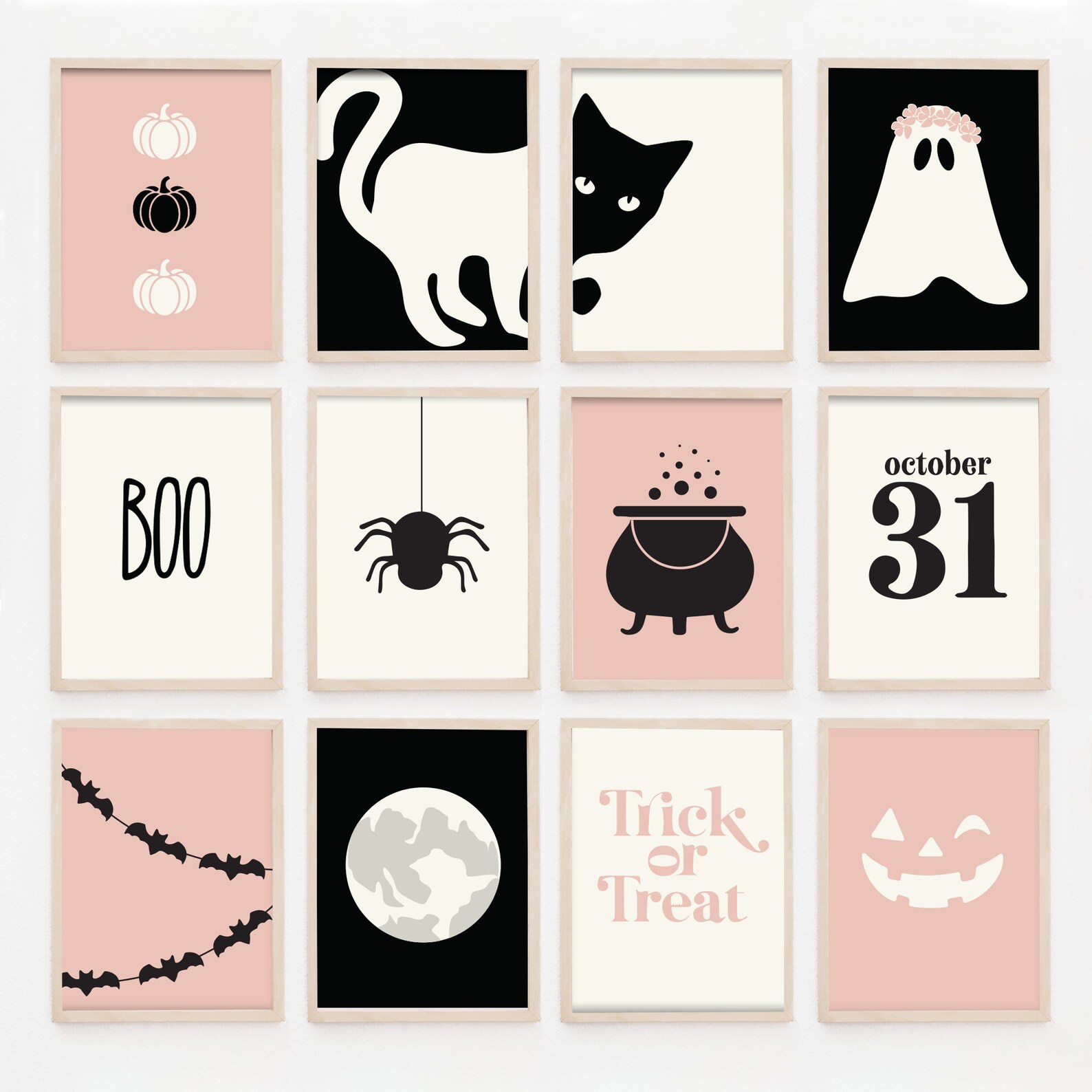 Pink Halloween Decor Cute Halloween Pastel Halloween Print Bundles ...