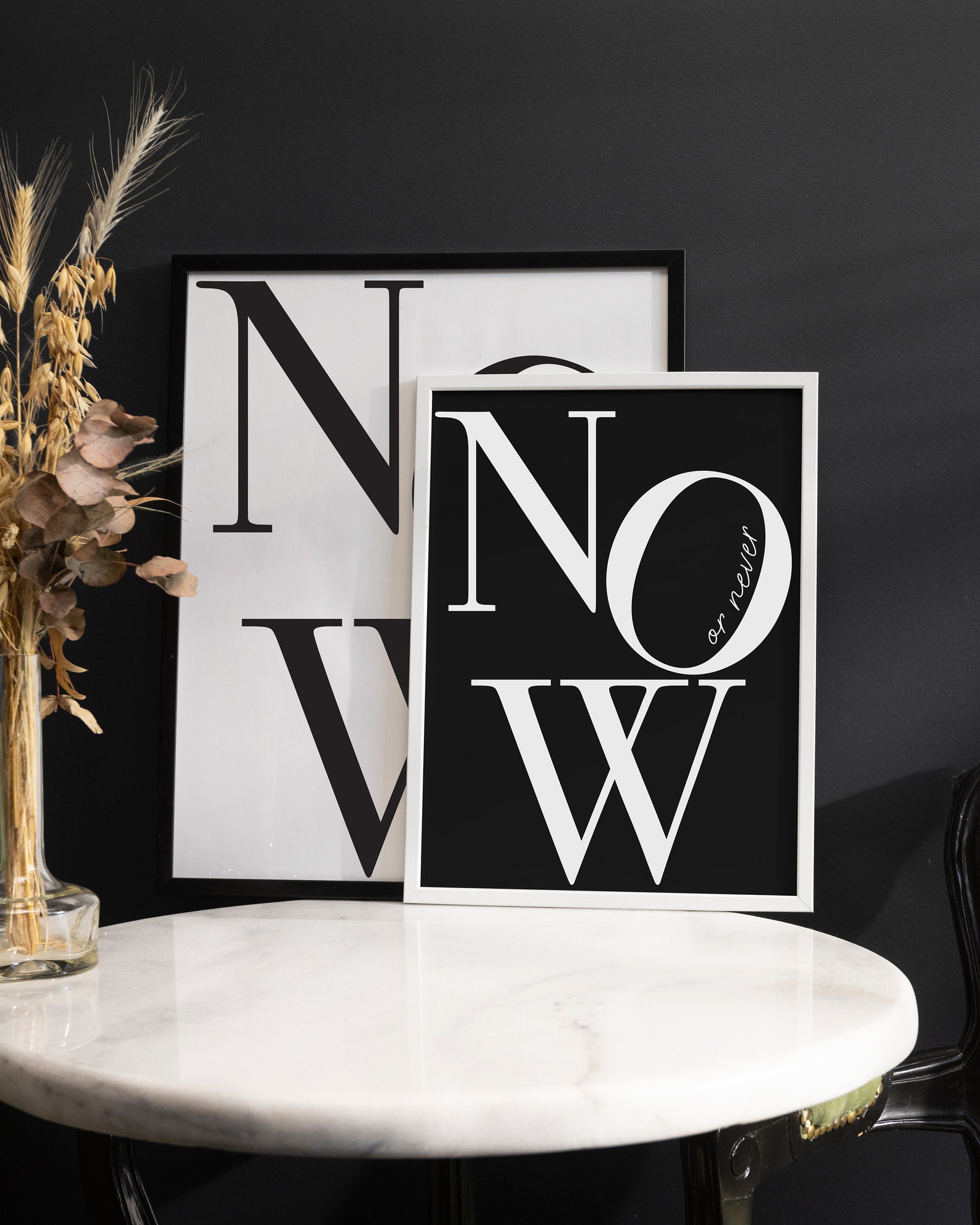 Printable Now or Never Poster Minimalist Typographic Art Print Now or ...