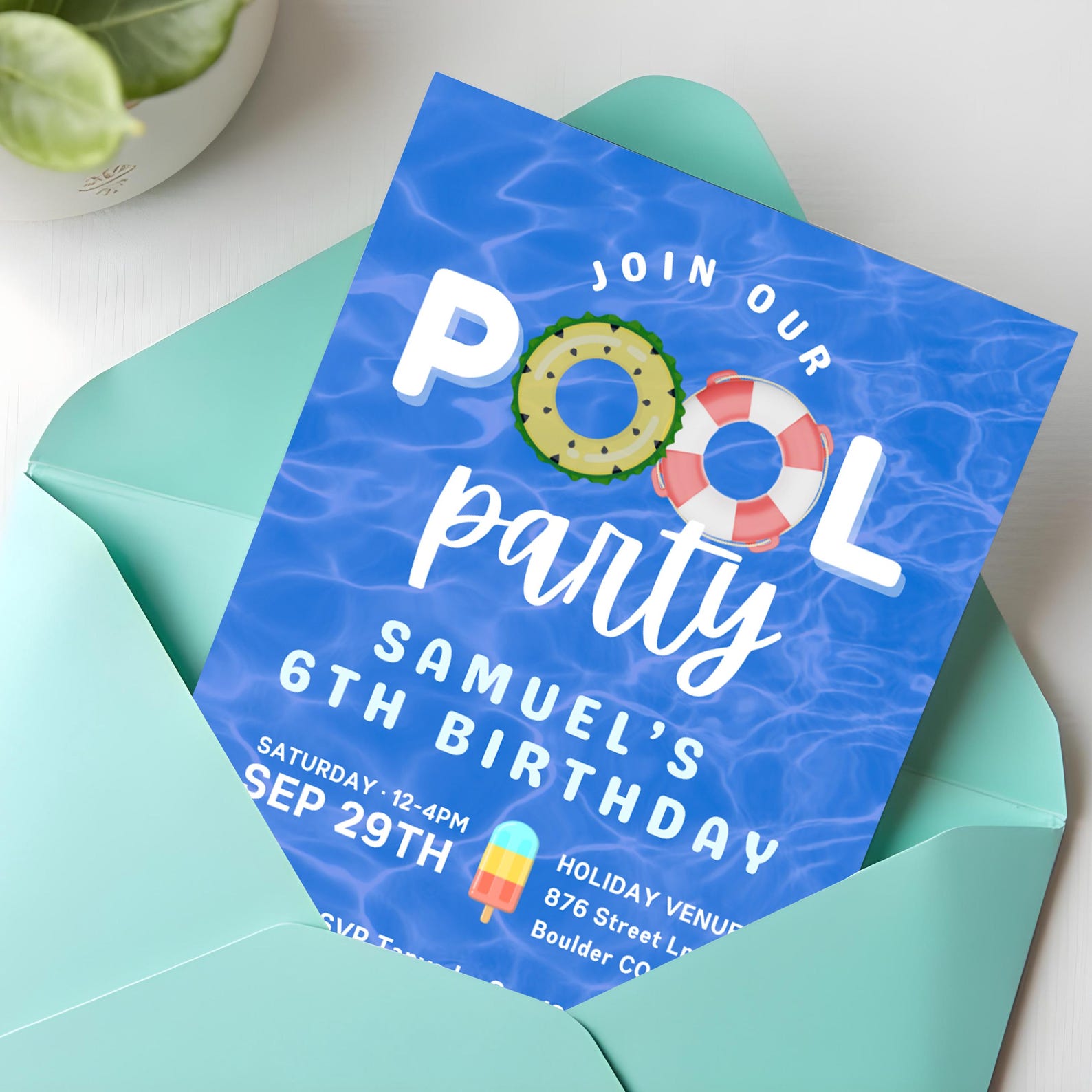 Pool Party Invitation Editable Printable Pool Party Digital Invitation ...