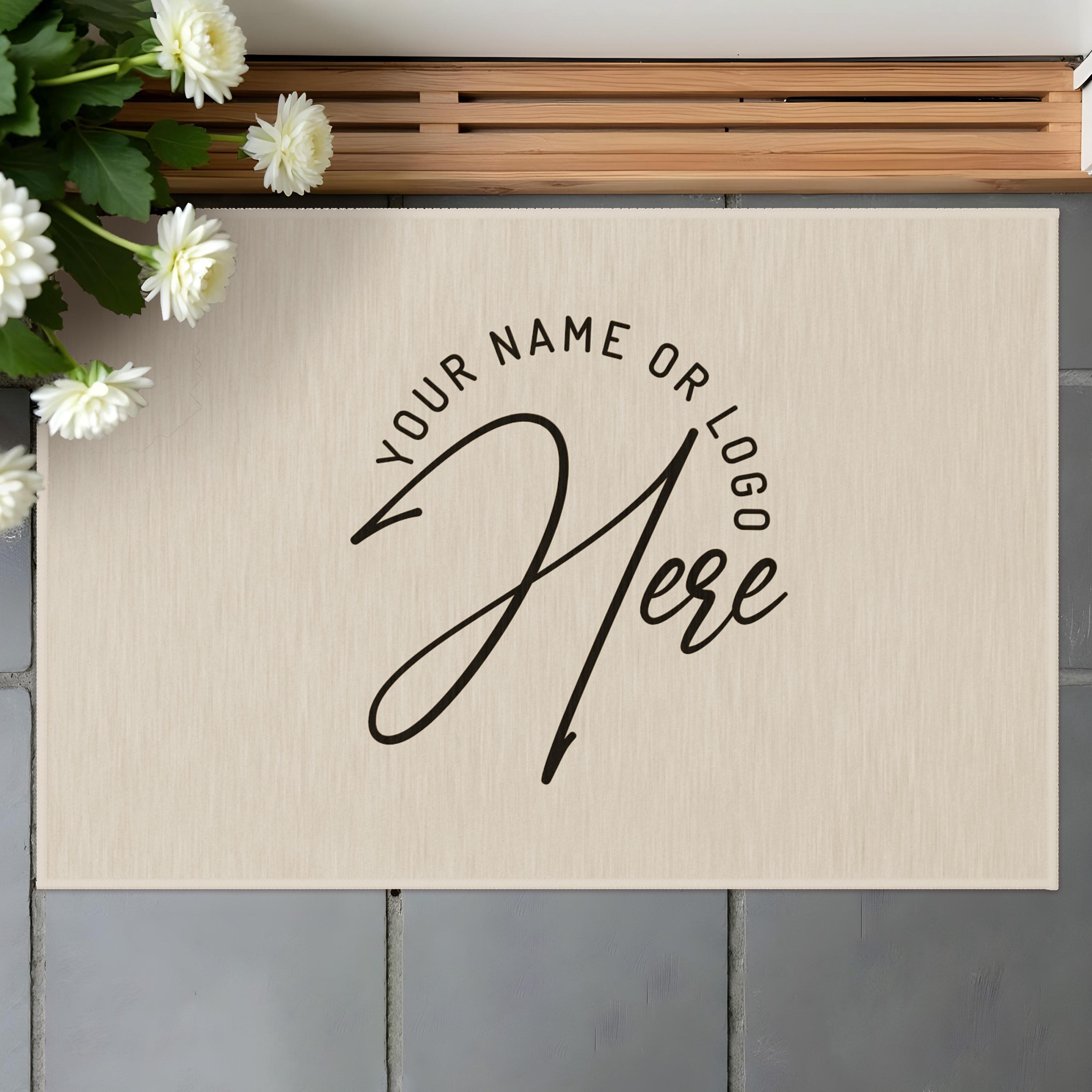 Personalized Outdoor Rug for New Business Owner, Custom Logo Name ...
