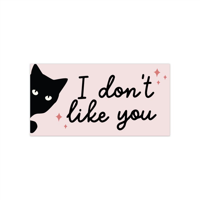 Peeking Cat Vinyl Decal Cute and Mean Car Decal Bumper Sticker Window ...