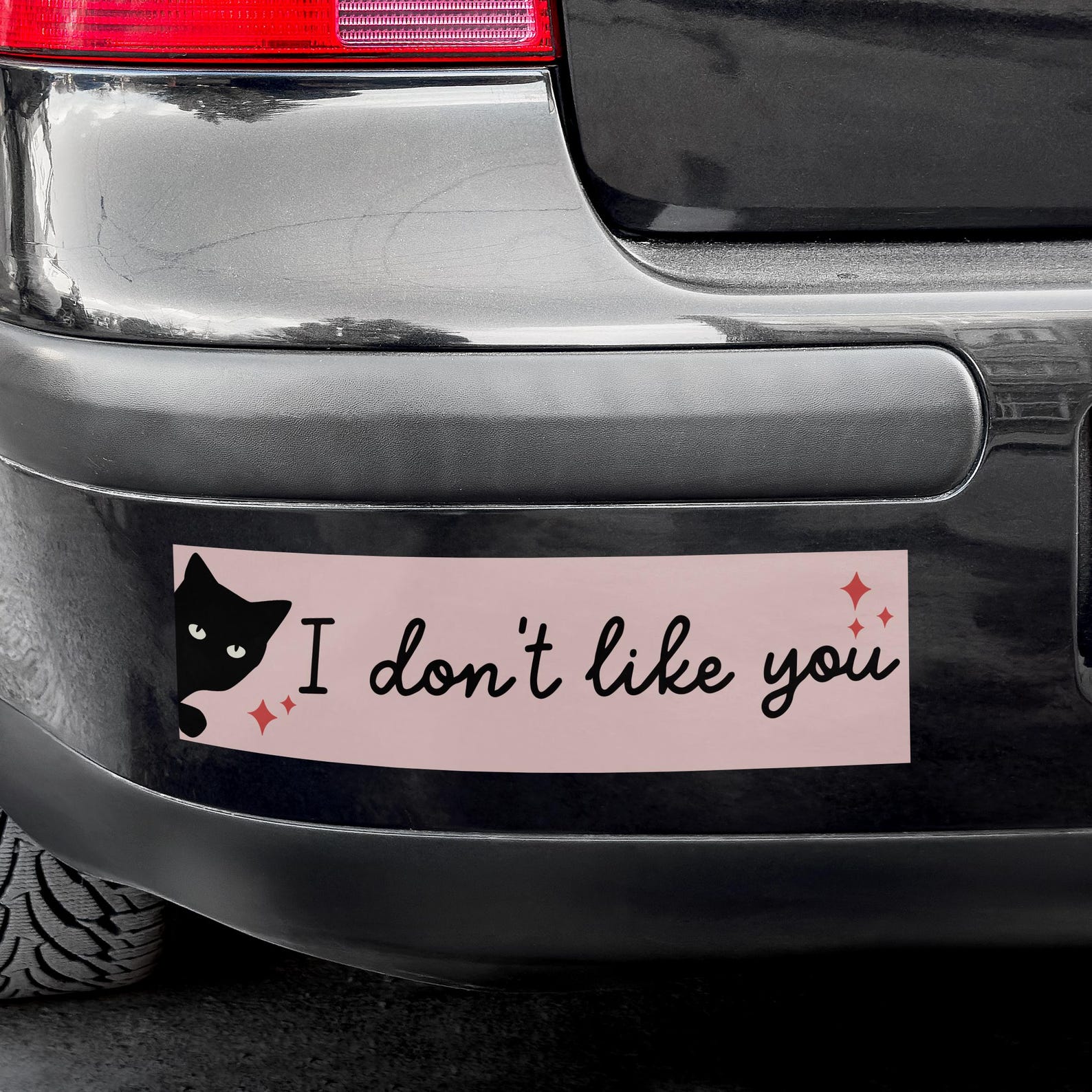 Peeking Cat Vinyl Decal Cute and Mean Car Decal Bumper Sticker Window ...