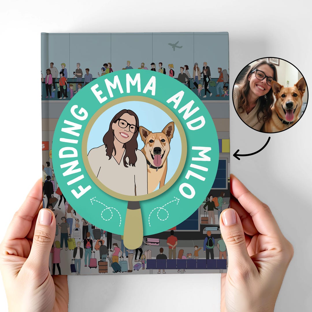 Custom Dog Owner Book Pet Portrait Gift Search and Find Personalized ...