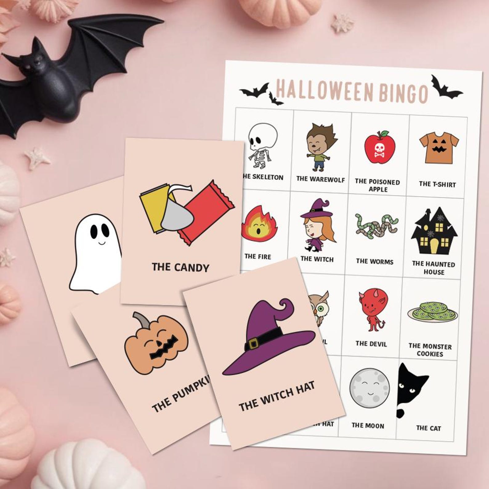 Halloween Bingo Game Halloween Activity for Kids. 20 Halloween Bingo ...